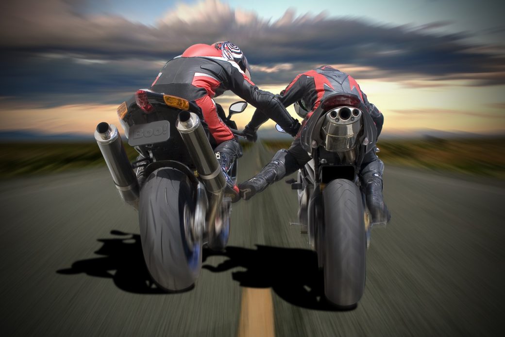 Dueling Sport Bikes - Aprilia and Triumph Motorcycles